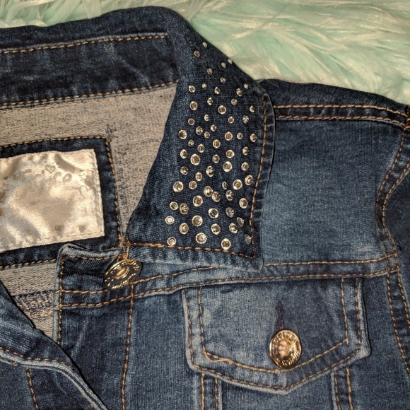 Justice | Jackets & Coats | Justice Denim Jacket W Jewel Encrusted ...